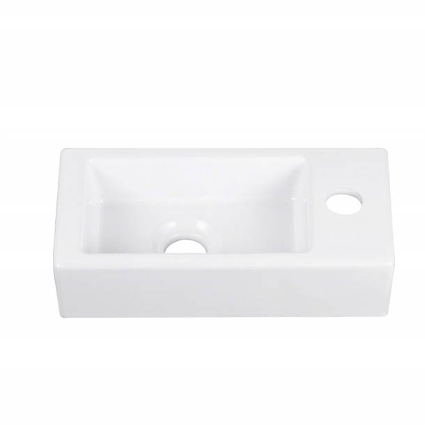 Dawn Usa 8 5 White Ceramic Rectangular Wall Mount Bathroom Sink